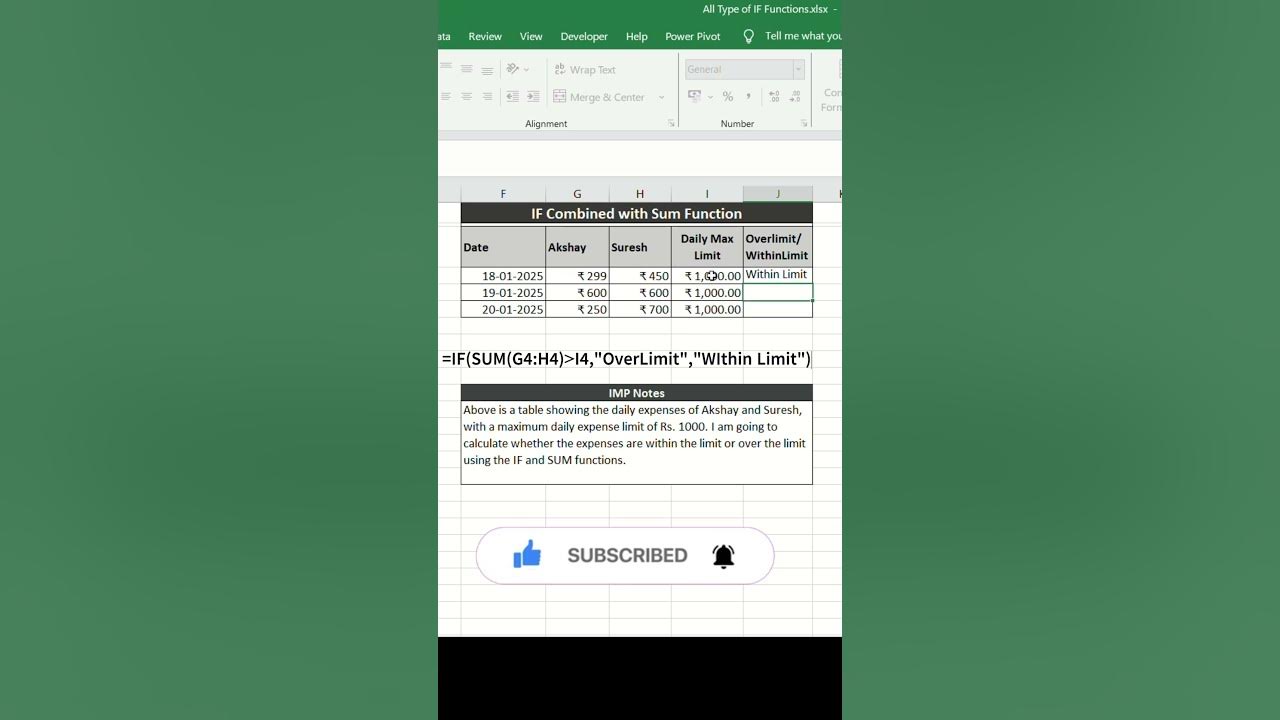 How to use IF and SUM Functions Combine in Excel || Part(Vi) #tricks #tips #excel #shortvideo ...