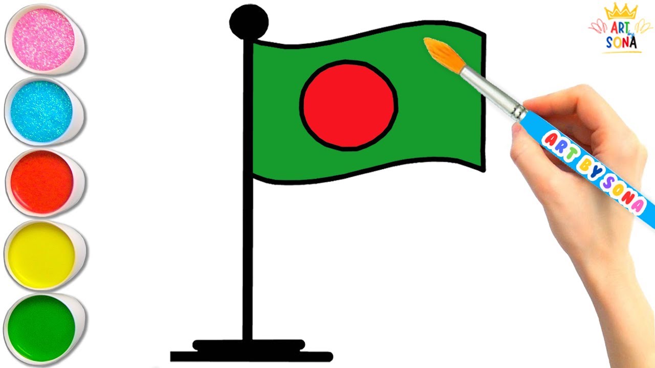 How to Draw Bangladesh National Flag - Easy Bangladesh Flag Drawing ...