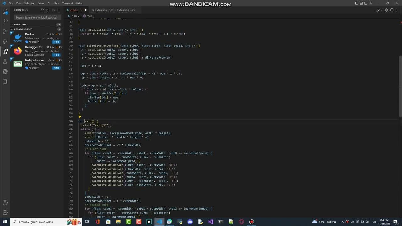 I will finished my cube.c code! - YouTube