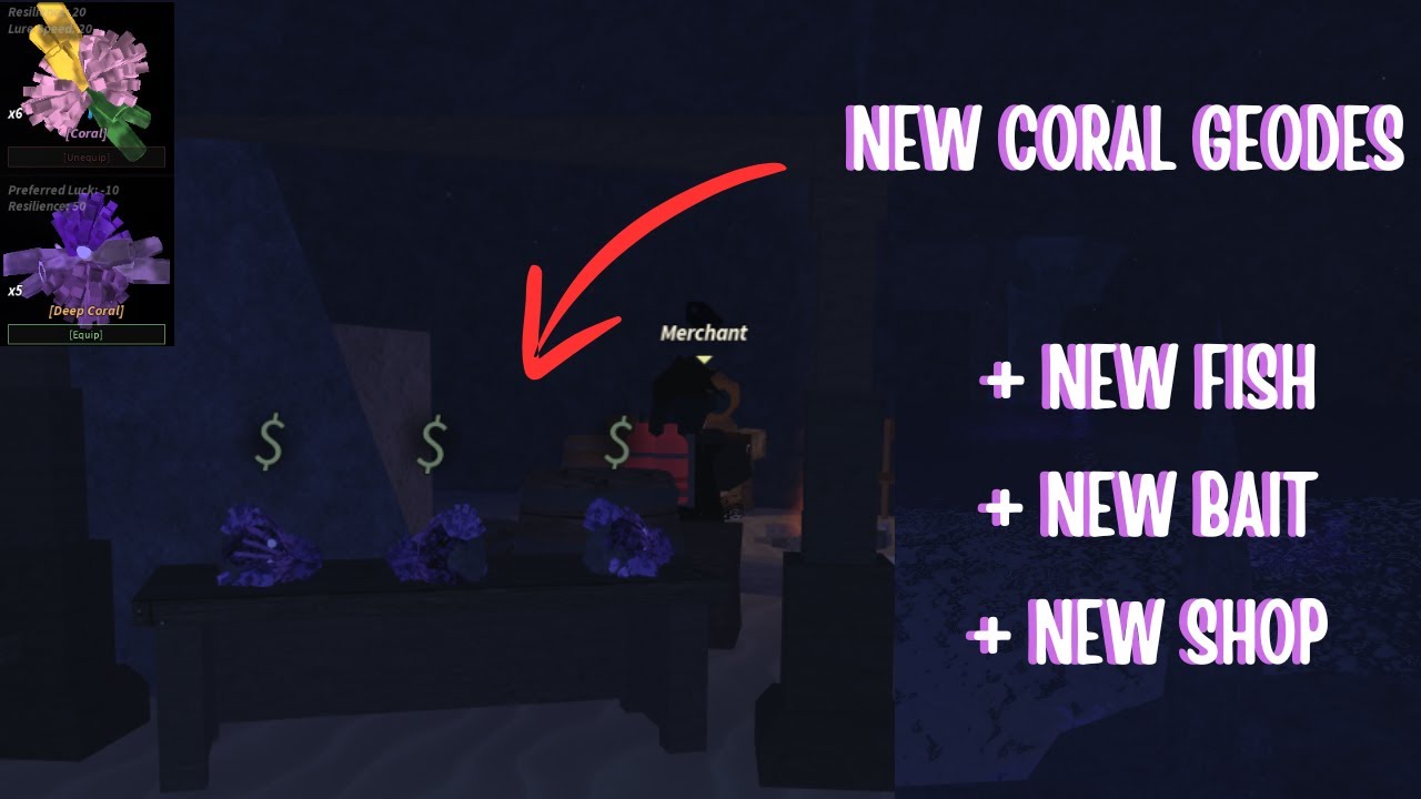 🎣NEW CORAL GEODES, BAIT, FISH AND SHOP🎣ROBLOX FISCH UPDATE - YouTube