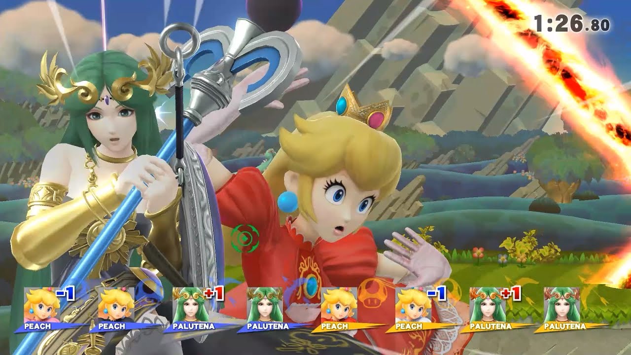 Smash Wii U - Giant Team Peach and Palutena Battle (Only Blast and ...