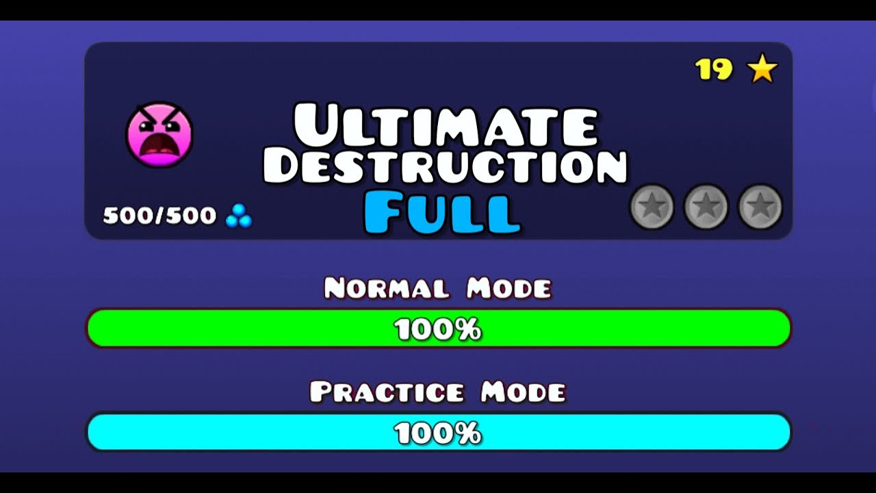 Geometry Dash Ultimate Destruction Full By,TheSquareZam - YouTube