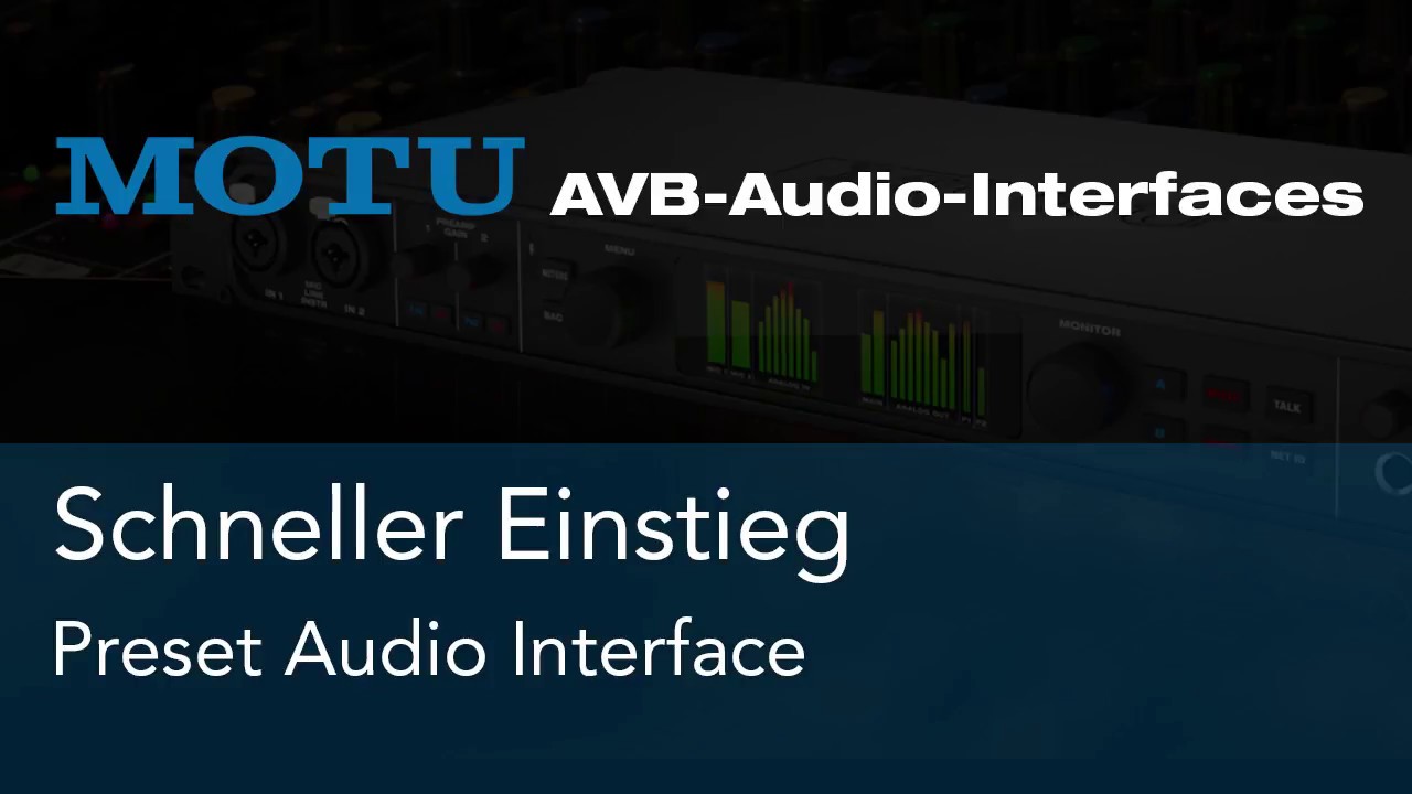 MOTU AVB Interfaces - Preset Audio Interface - YouTube