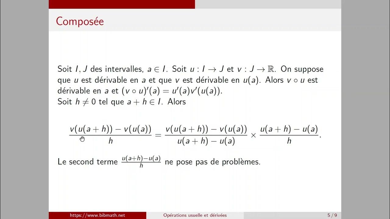 Opérations sur les fonctions dérivables - YouTube
