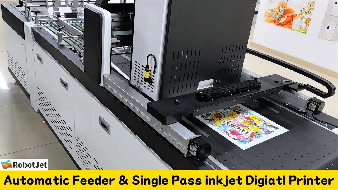 Automatic Feeder & Epson A3+ Single Pass Digital Printing Machine - YouTube