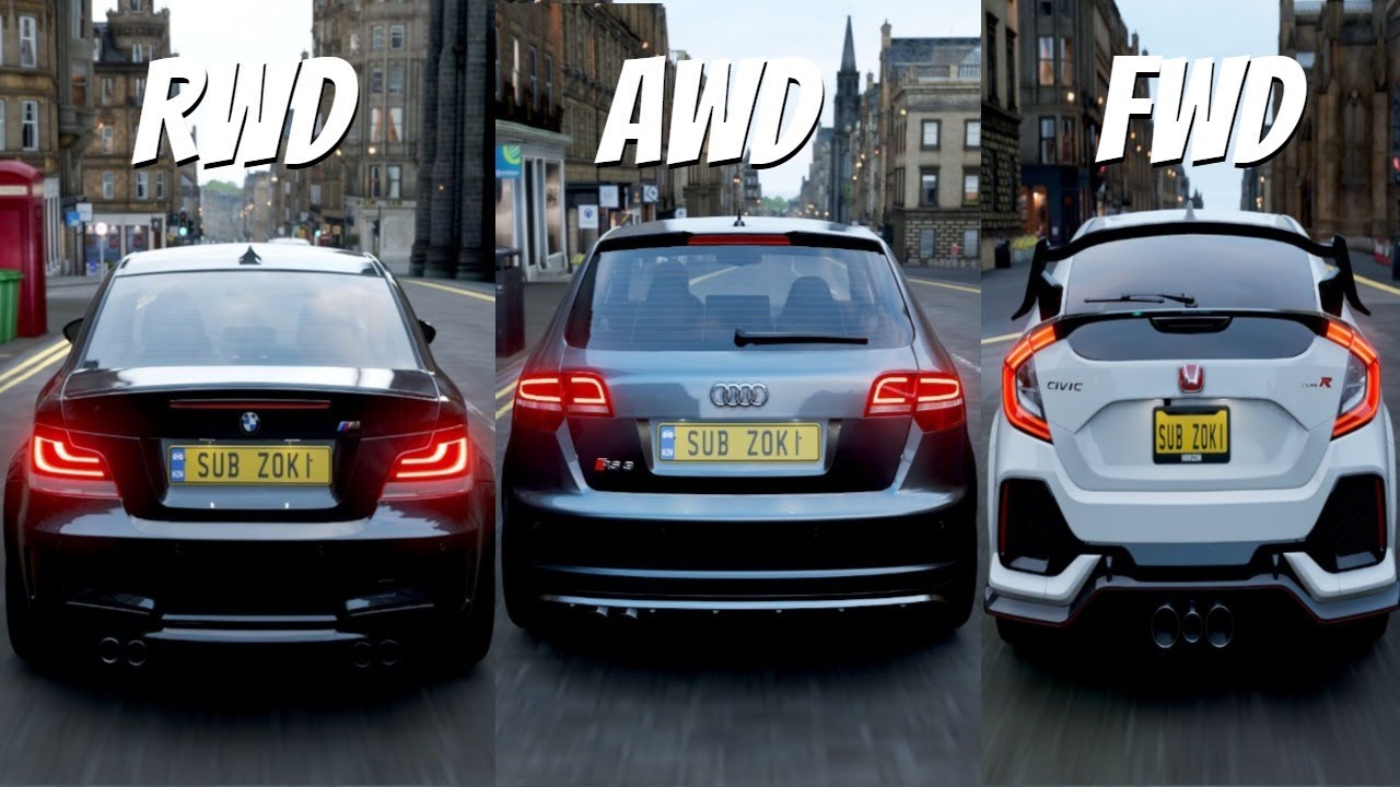 RWD vs AWD vs FWD Top Speed/Circuit/Acceleration - YouTube