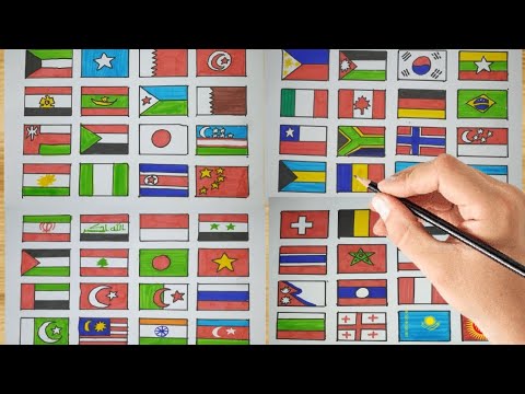 World 64 countries flag drawing/mention your country name - YouTube