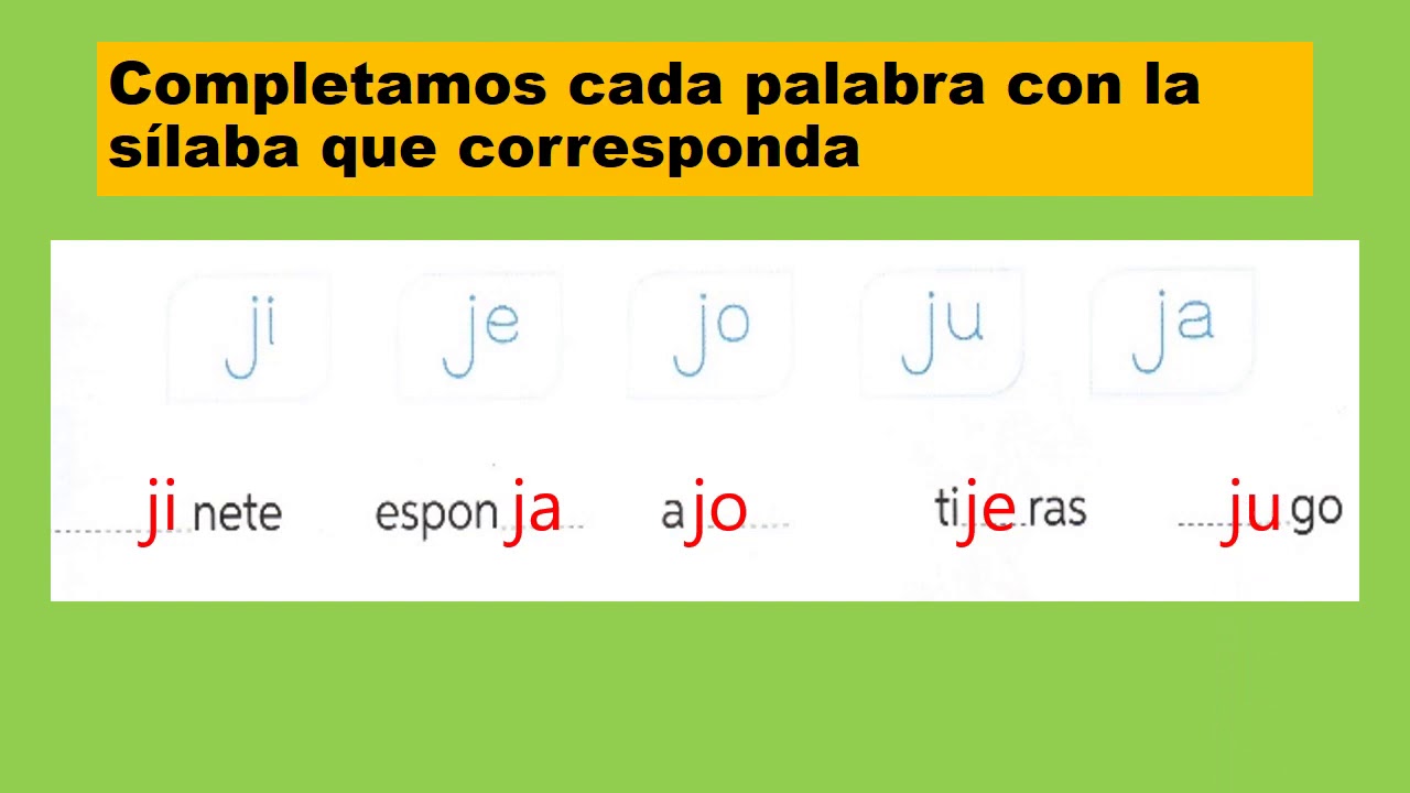 Aprendemos a leer palabras con la letra J - YouTube