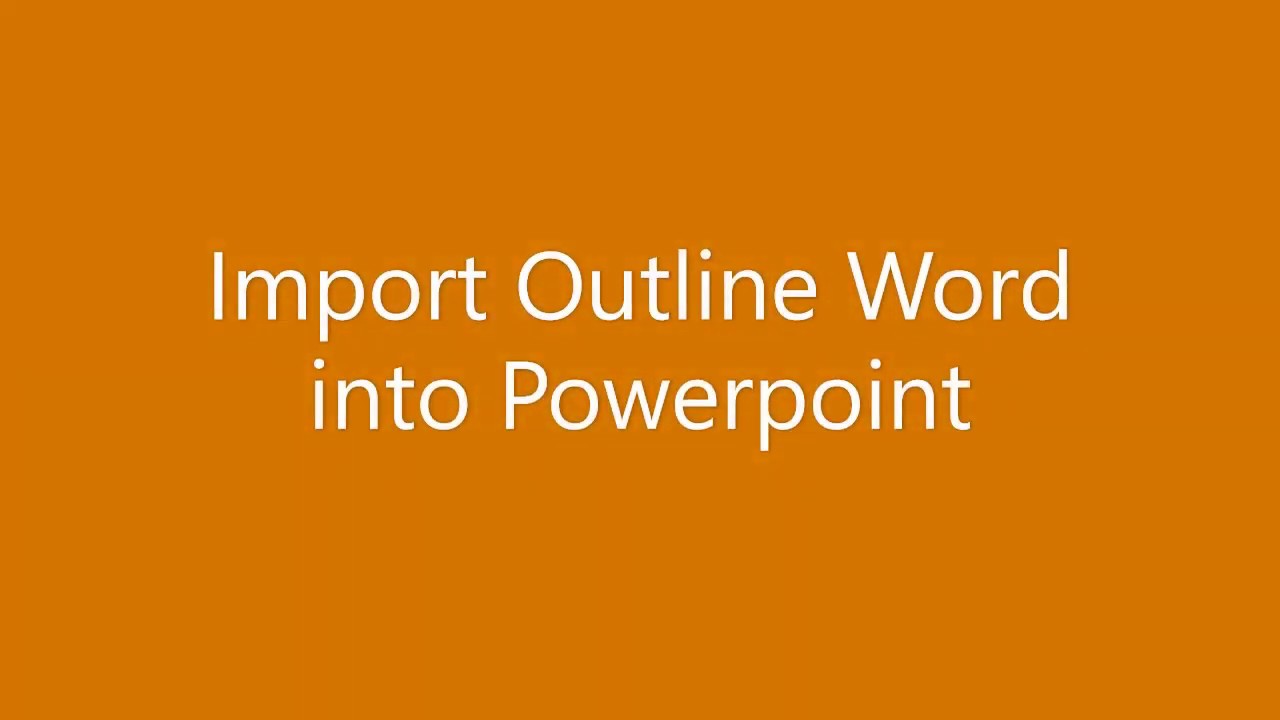 Microsoft Power Point : Import Outline word into Powerpoint - YouTube