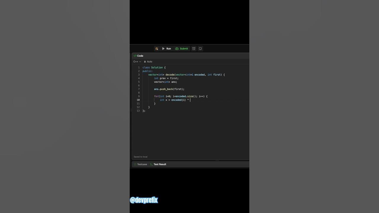 Decode XORed Array | Leetcode 1720 #shorts #leetcode #array - YouTube