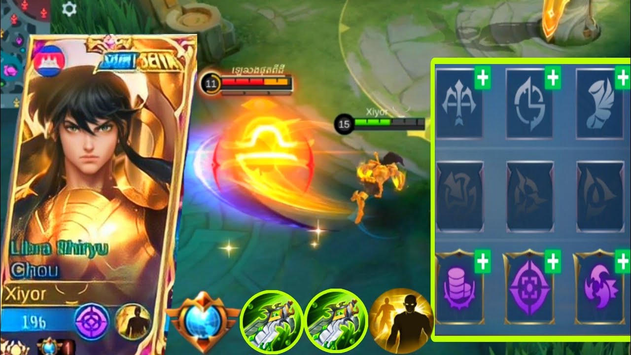 CHou TOP 1 item emblem CARY TEAM damage full Solo Rank Gameplay | Kri ...