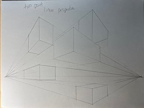 2 point linear perspective drawing - YouTube
