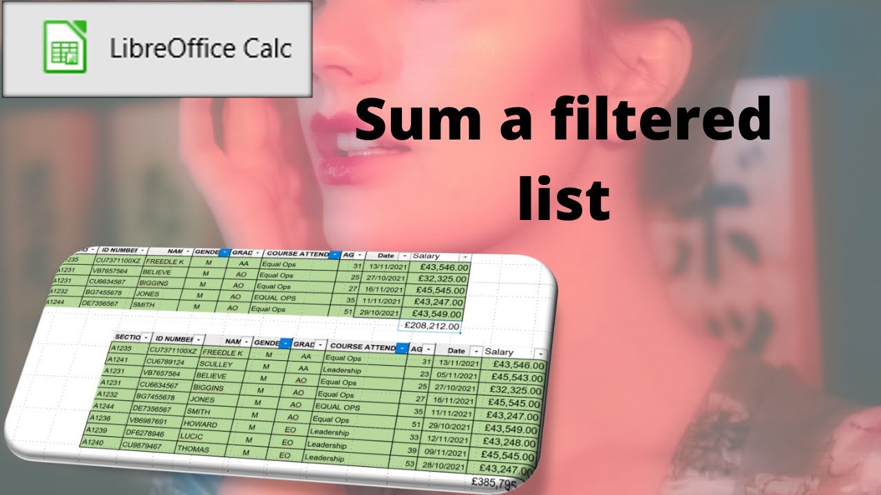 How to add up a filtered list. Dynamic totals - YouTube