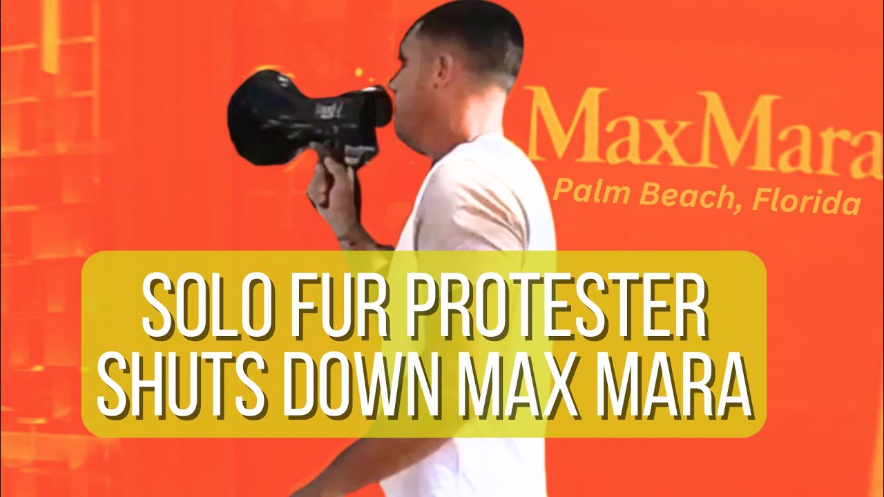 Solo Fur Protester Shuts Down Max Mara - Police Respond - YouTube
