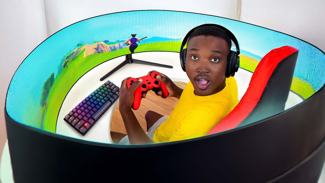 I Built The Worlds FIRST 360 Degree Gaming Monitor - YouTube