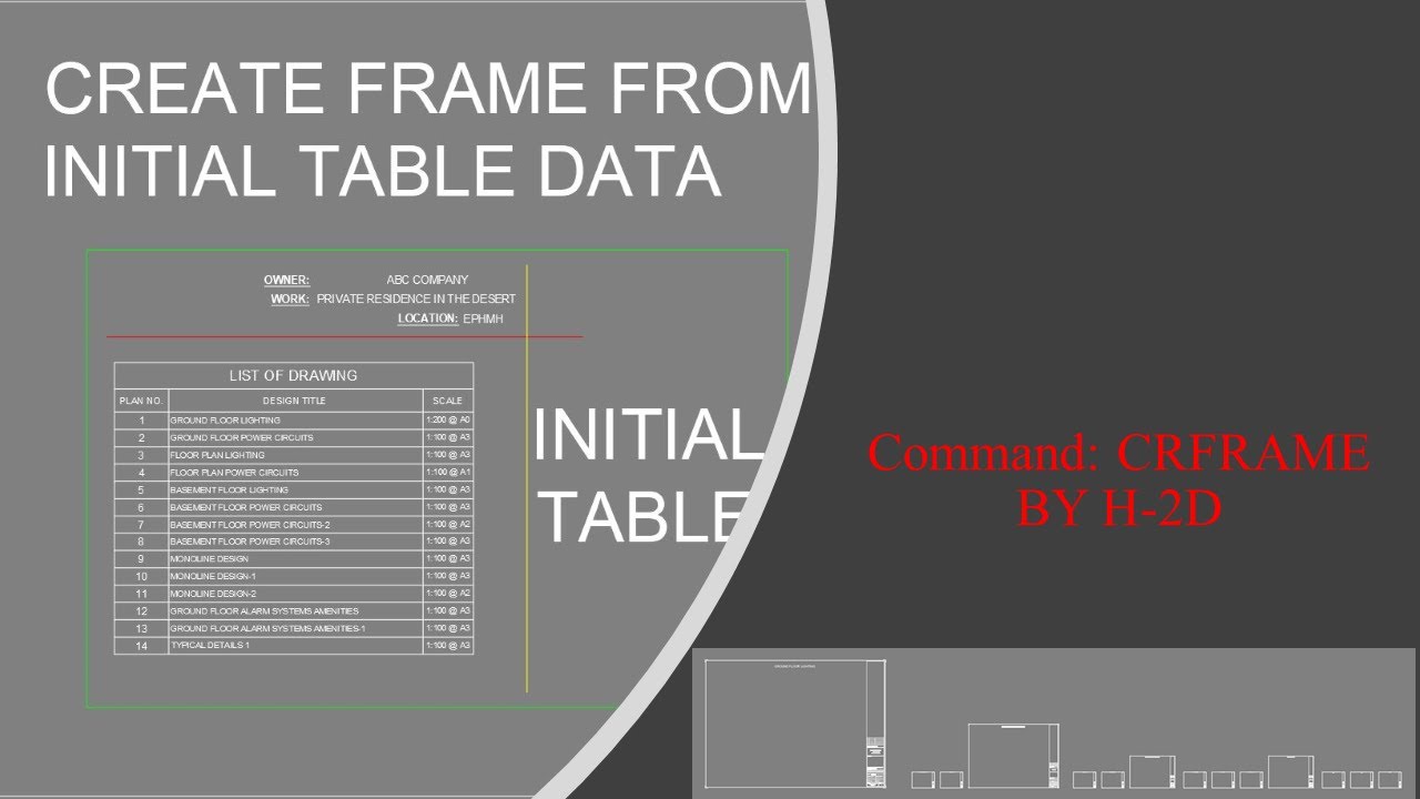 Fastlisp16 Amazing Lisp Create Frame Drawing So Fast From Acad Table Data Automatic Youtube 3516