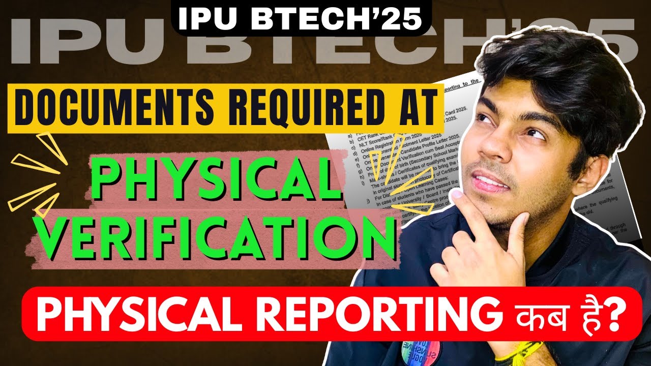 IPU BTech Counselling 2025 | Documents Required | Physical Reporting - YouTube