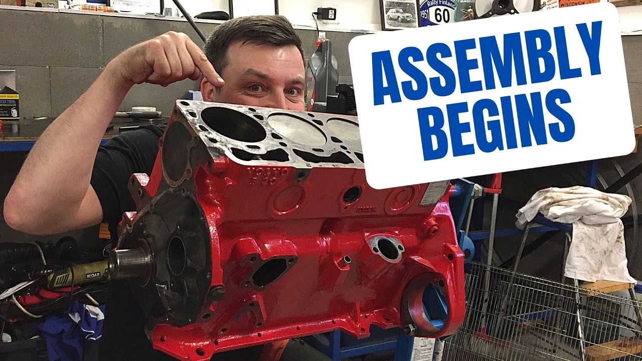 Volvo b20 crankshaft and pistons assembly | Engine project begins ...