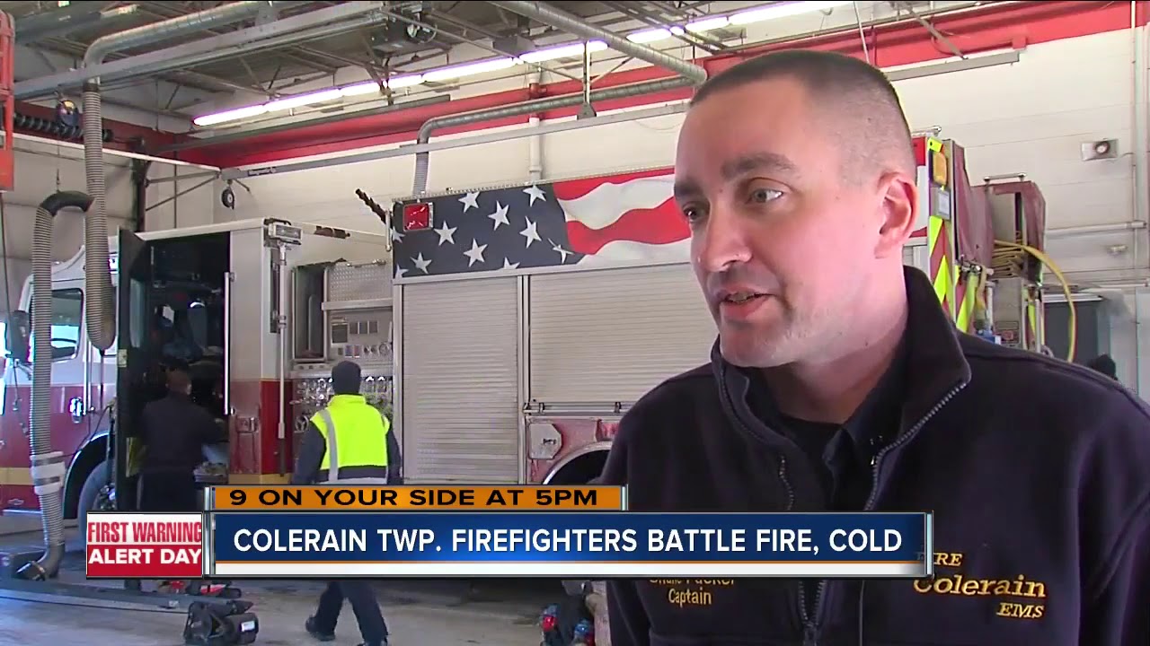 Colerain Township firefighters battle fire, cold - YouTube