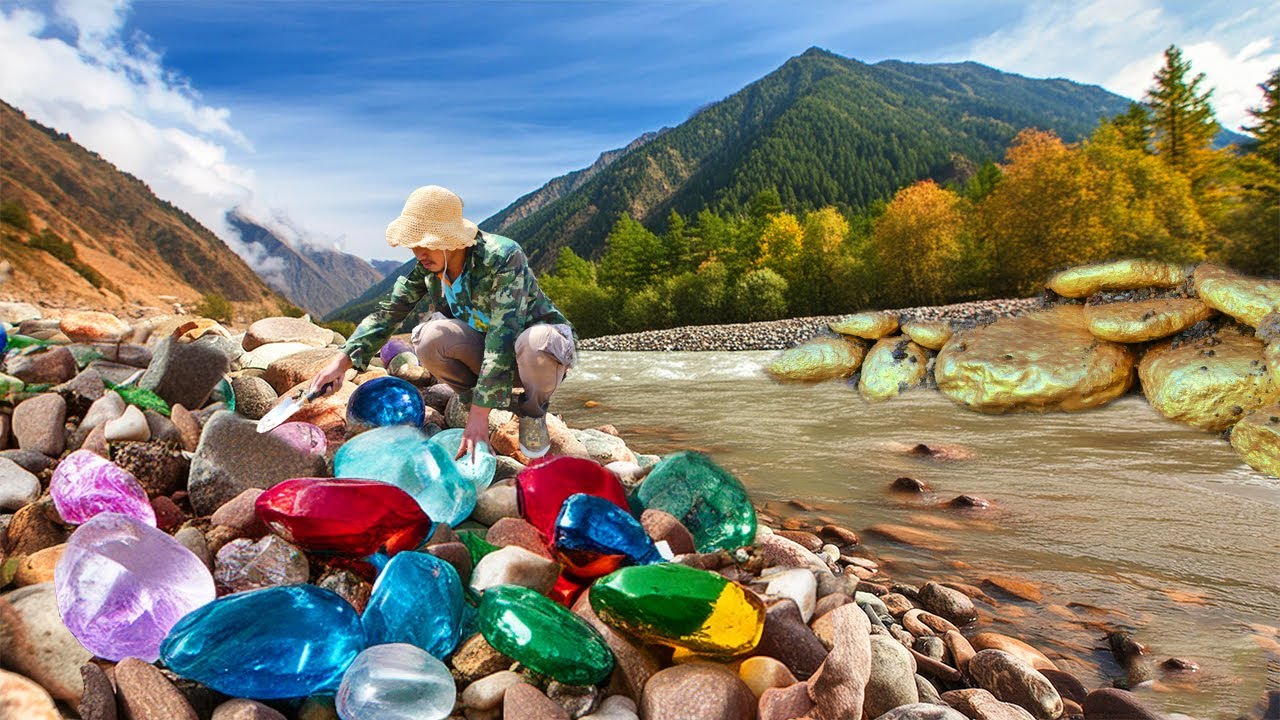 Gold Prospecting in a River and Simple and Easy Gold & Gems,Crystal ...