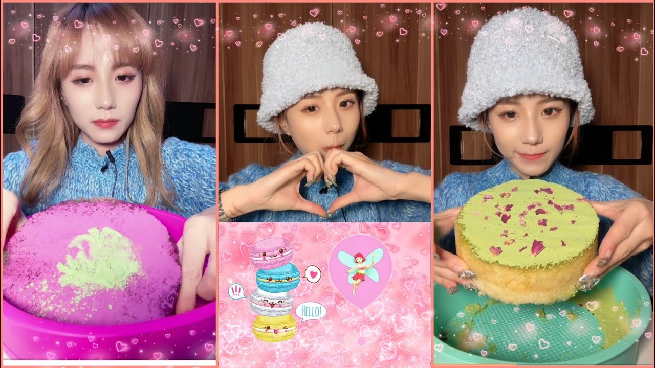 🍰🧊 Cheny | Shaved Ice Cake Powdered Ice Eating - YouTube
