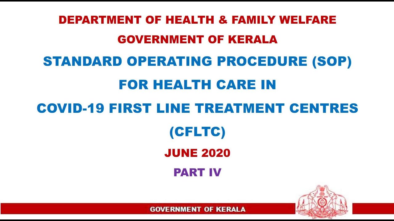 Standard operating procedures, Health care in COVID first line ...
