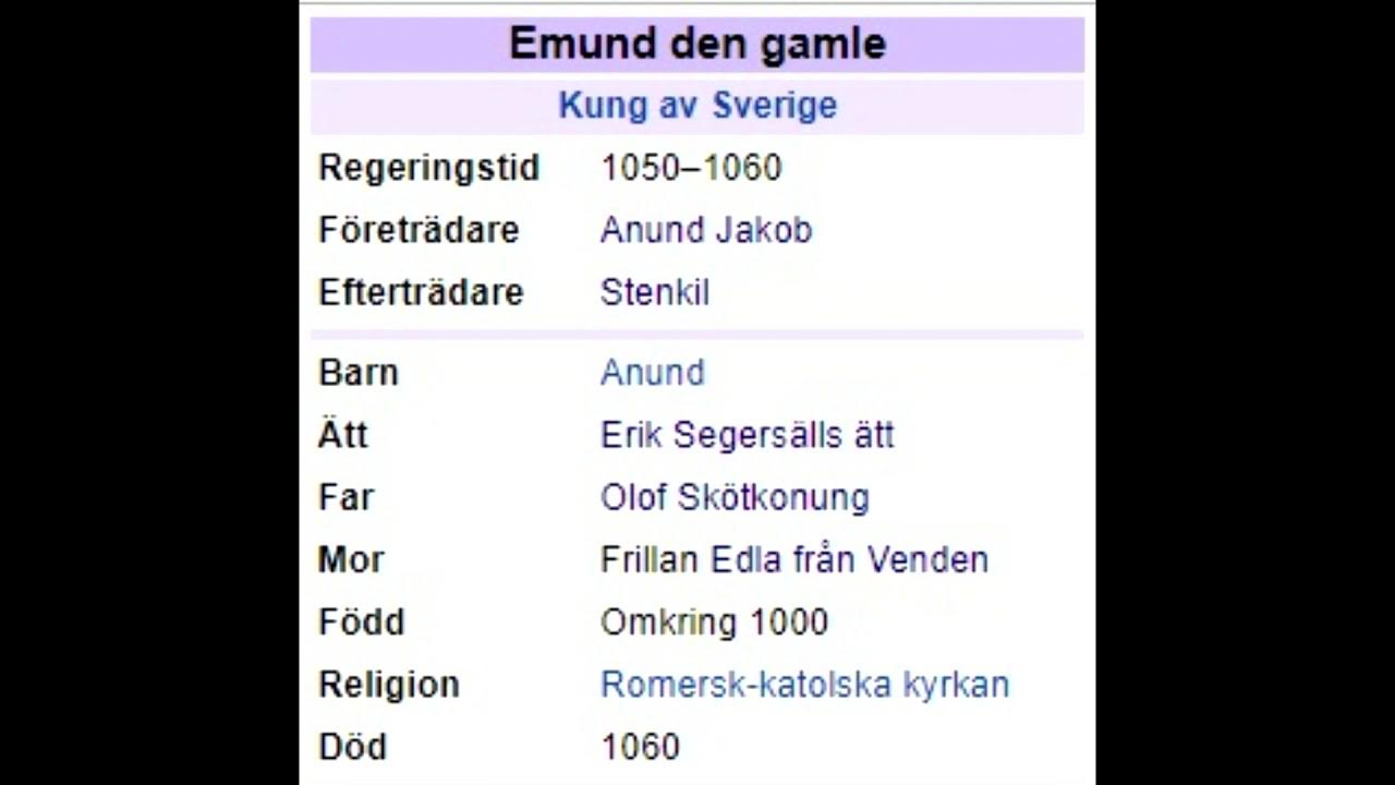 Sveriges regenter. Avsnitt 4: Emund den gamle. - YouTube