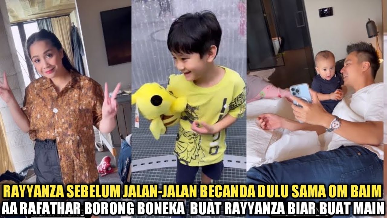 RAYYANZA BECANDA SAMA OM BAIM, RAFATHAR HAPPY BANGET MAIN PANCURAN DI TENGAH KOTA NEW YORK - YouTube