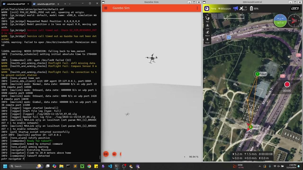 X500 Drone Simulation using PX4 and QGC - YouTube