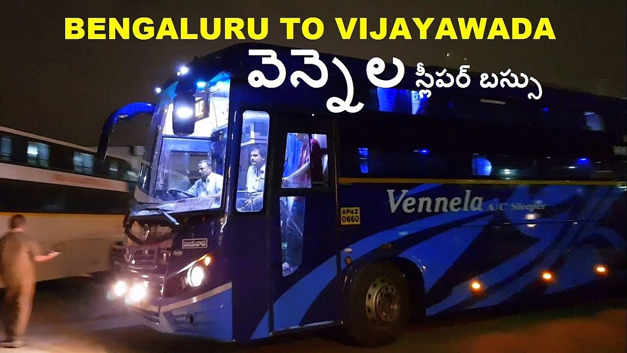 BENGALURU TO VIJAYAWADA VENNELA AC Sleeper|APSRTC Bharat Benz Veera bus ...