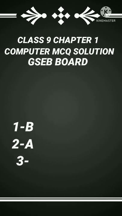 STD 9 COMPUTER MCQ SOLUTION . - YouTube