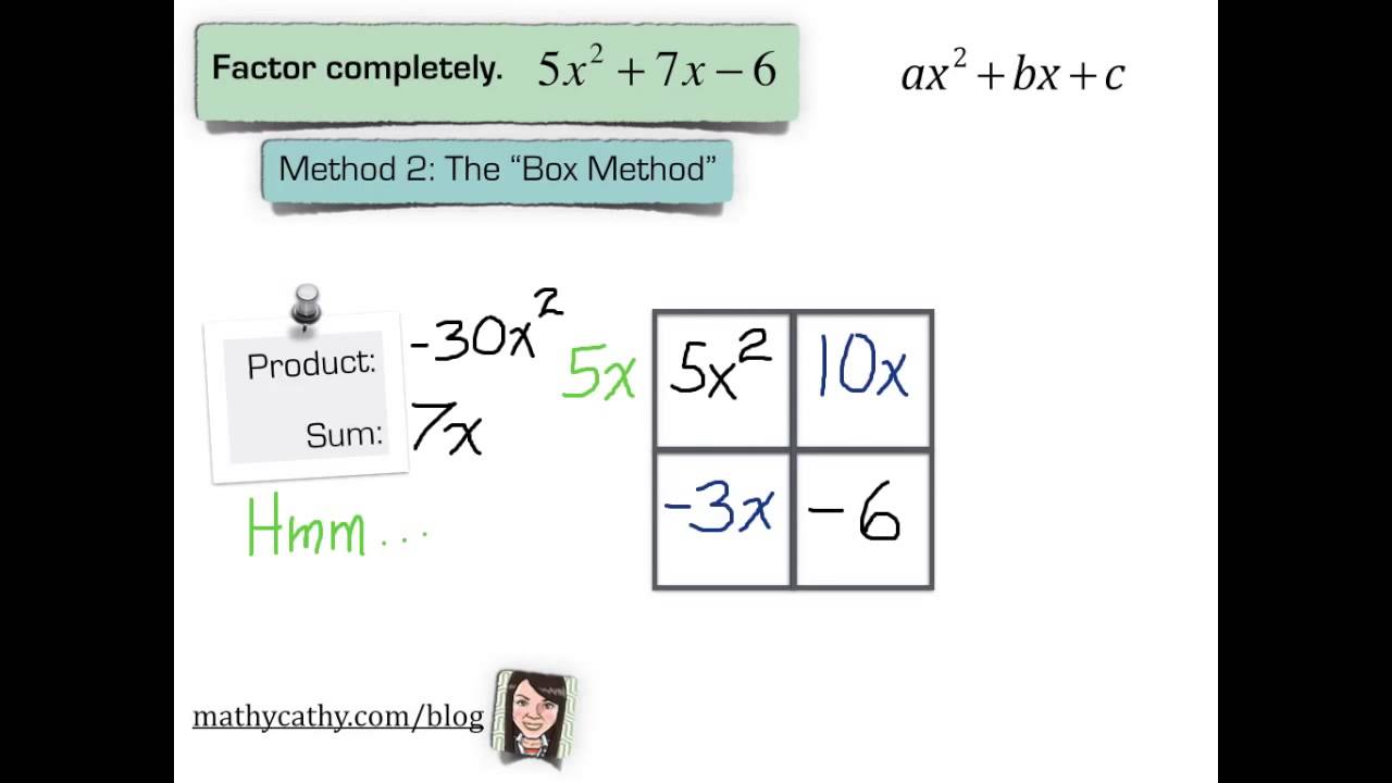 SILENT SOLUTION #2 Factoring Using The "Box Method" - YouTube