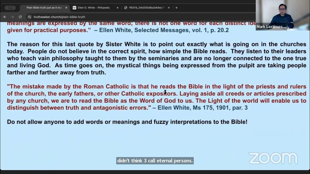 65 Yrs After ELLEN G. WHITE Died The GC of SDA DEPARTED from HER FAITH! APOSTASY! | Mark ...