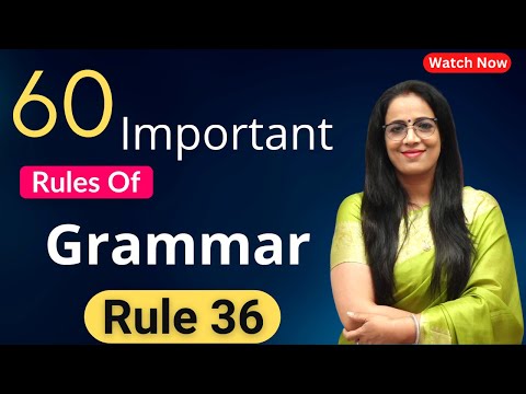 60 Important Rules Of Grammar | Rule - 36 | Basic English Grammar in Hindi | English With Rani Mam