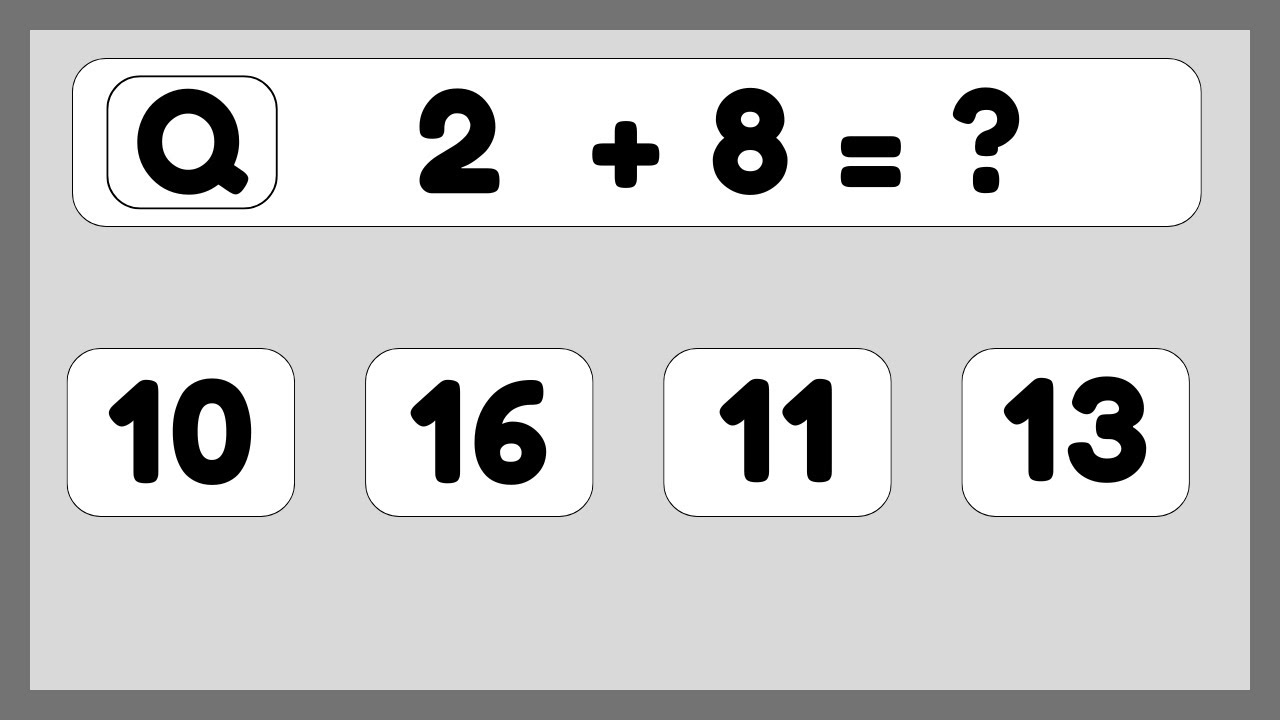 Addition Quiz for Kids | Learn to Add Numbers in Quiz | Mental Math ...