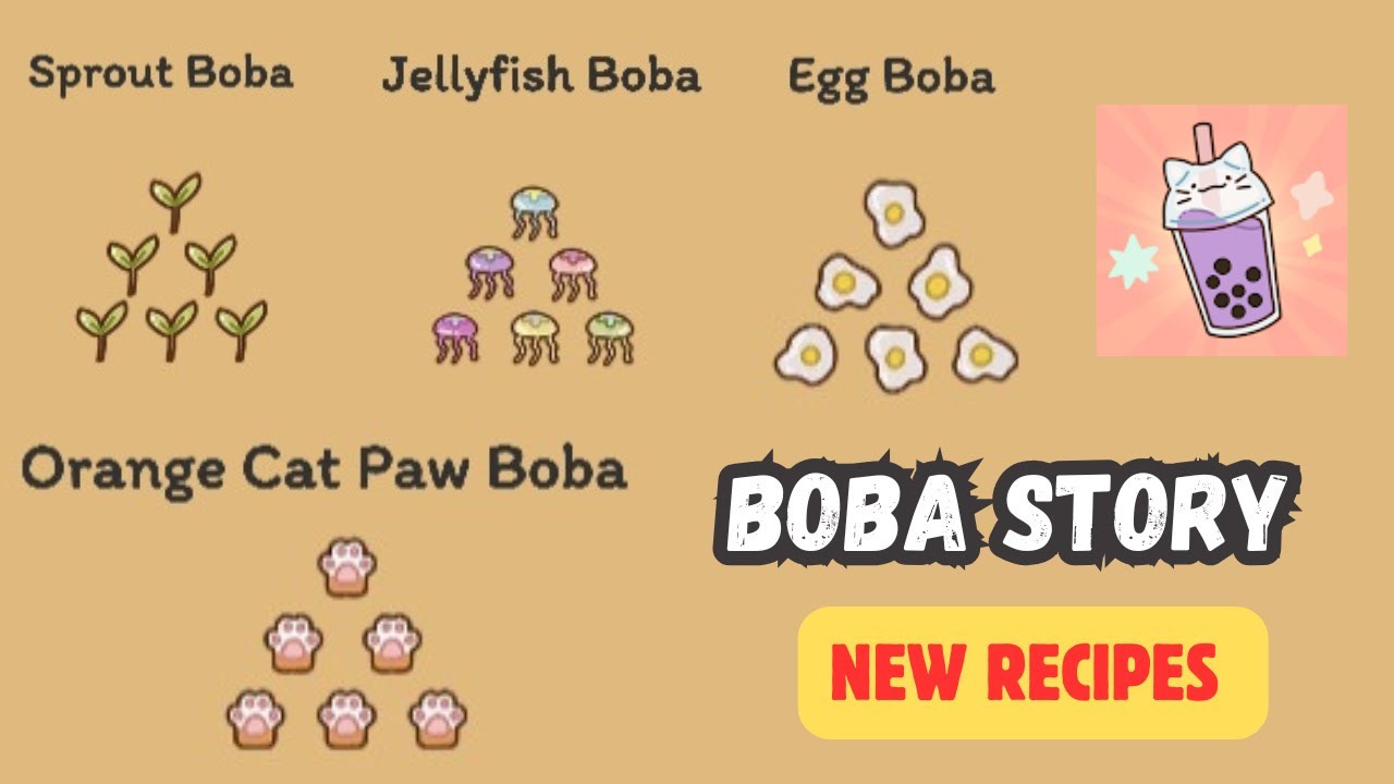 Boba Story Game: New Recipes | Sprout Boba - Jellyfish Boba - Egg Boba ...