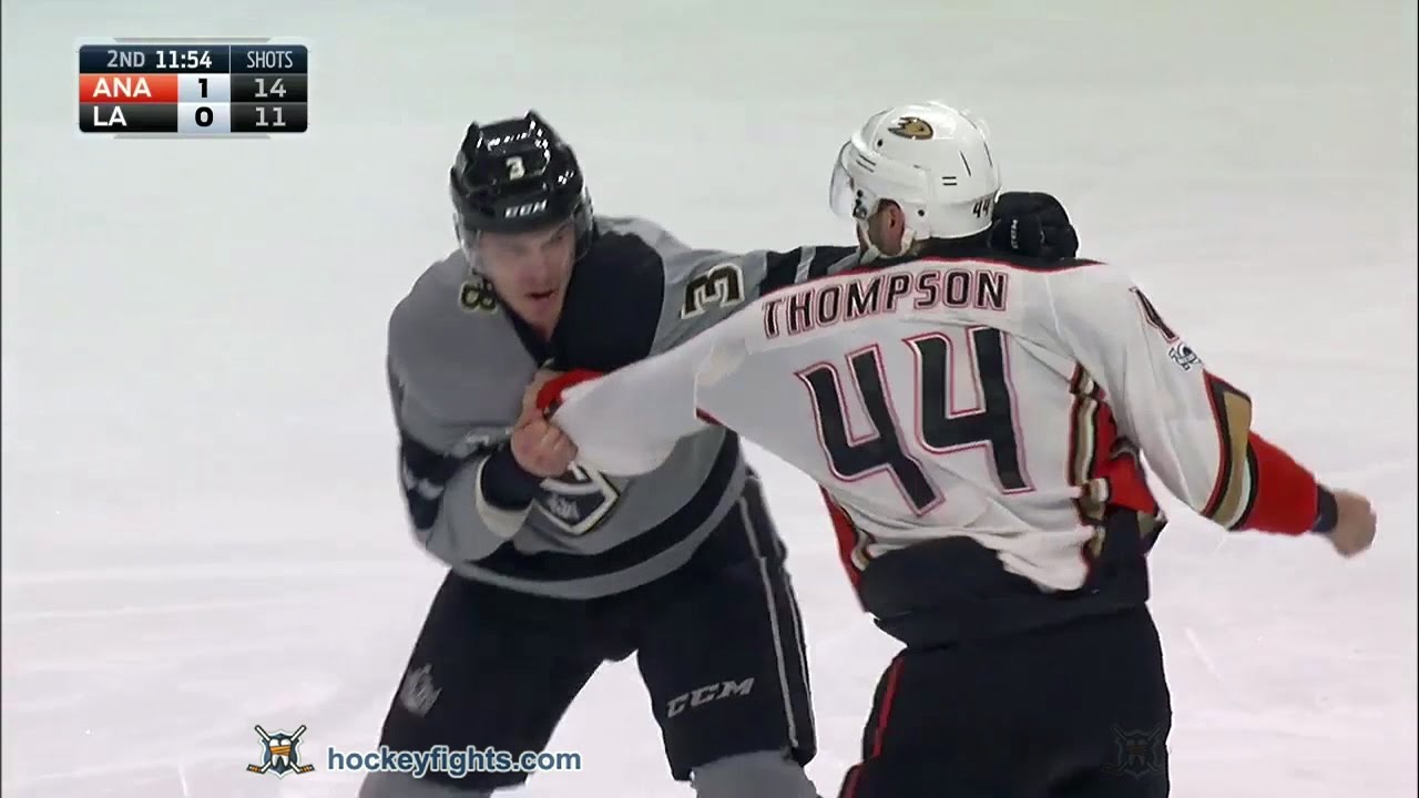 Nate Thompson vs Brayden McNabb Feb 25, 2017 - YouTube