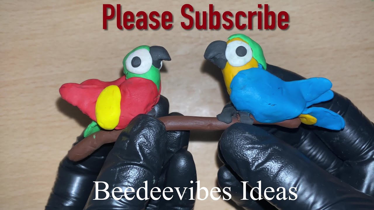 Parrots from modelling Clay, Very Simple Step by Step Clay Art Tutorial ...