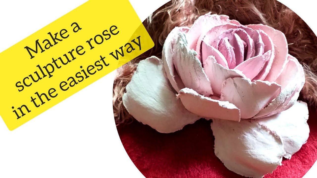 How to make a sculpture rose with all details - YouTube