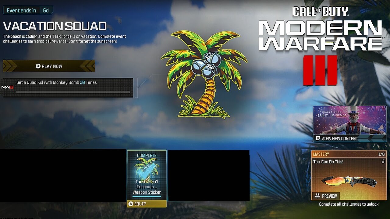 How To Get A Quad Kill With Monkey Bomb 20 Times In MWZ (Vacation Squad ...