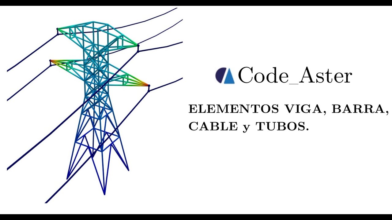 Elementos Discretos en Code_Aster - Torre de Alta Tensión - YouTube