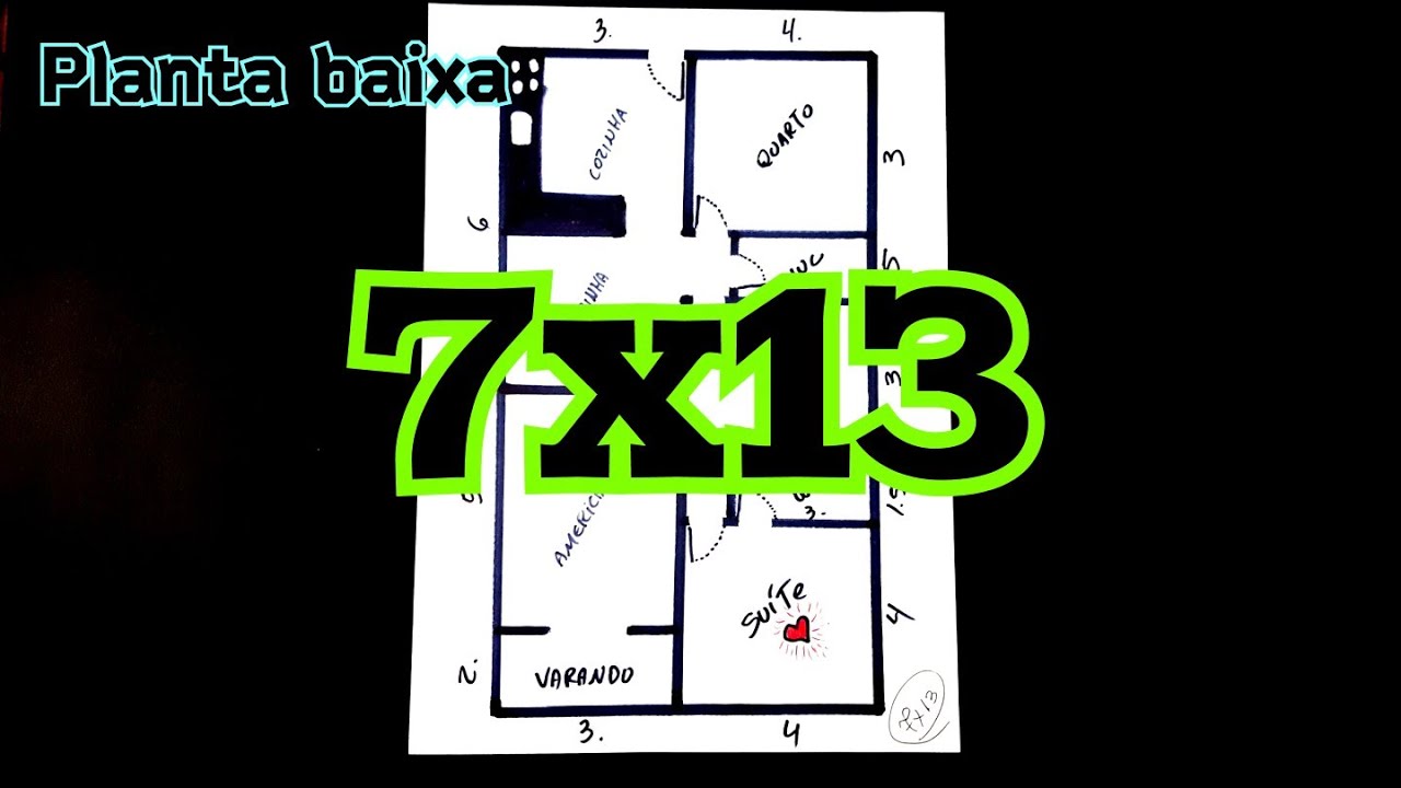 7x13 planta baixa de casas 3 quartos - YouTube