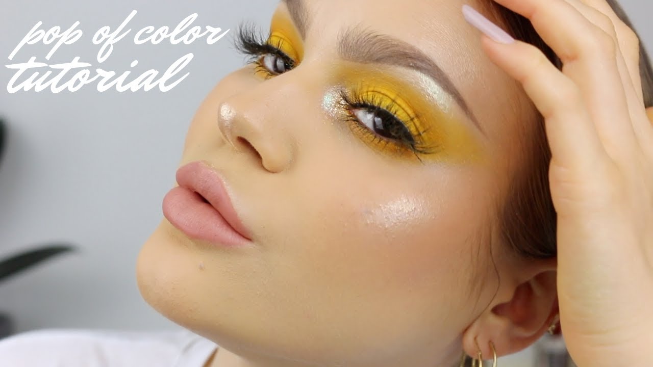 POP OF COLOR MAKEUP TUTORIAL | NEON YELLOW - YouTube
