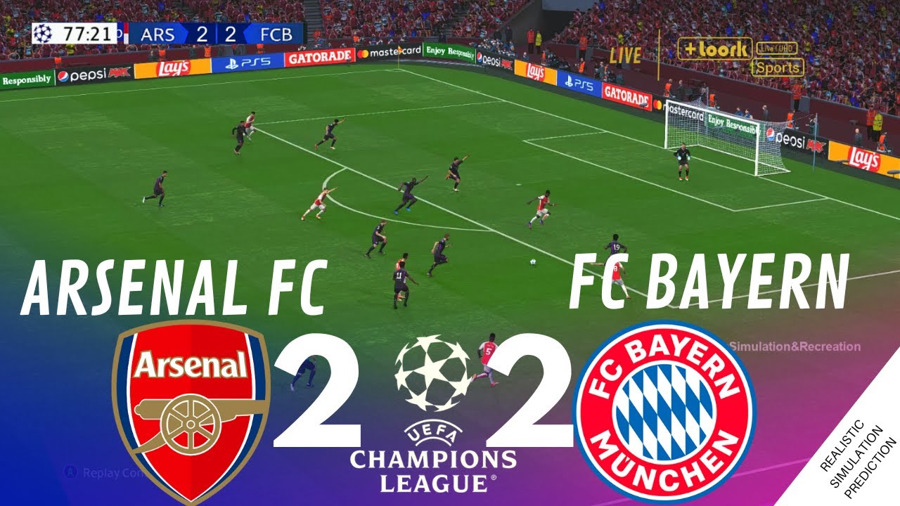 Arsenal 2-2 Bayern Munchen | Champions League 23/24 | Match Highlights ...