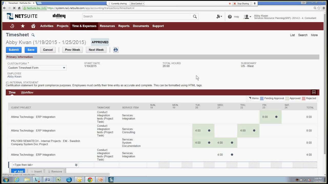 NetSuite SRP Timesheet Management - YouTube