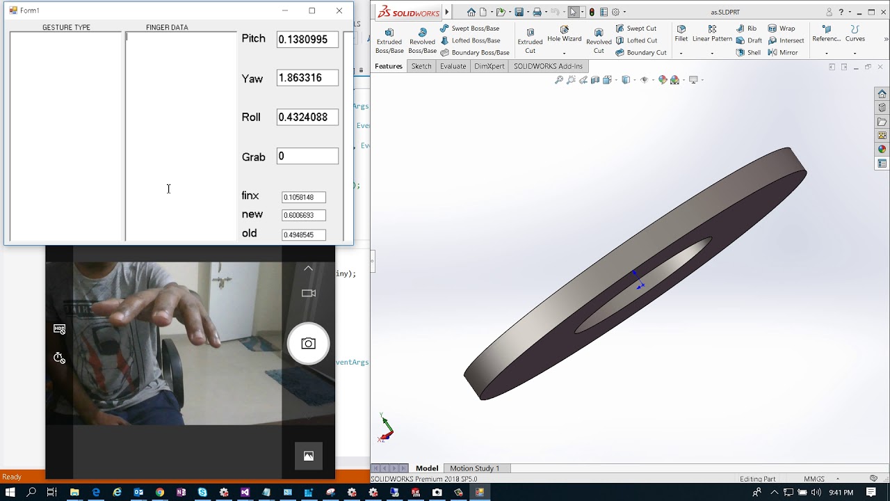 Solidworks Hand Gesture rotate model trial2 - YouTube