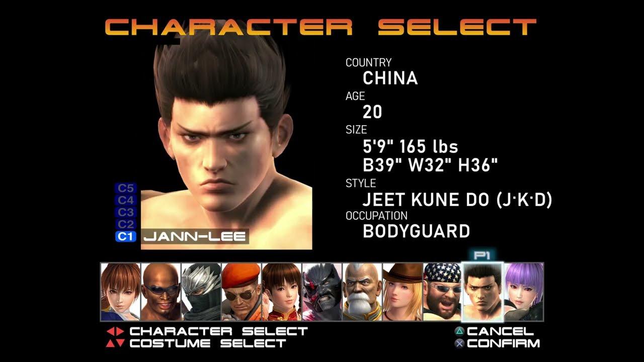 DOA1 "Remastered" - Character Select Screen - YouTube
