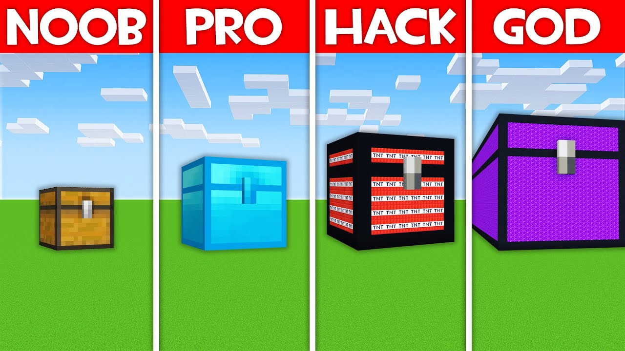 Minecraft Battle: CHEST HOUSE BUILD CHALLENGE - NOOB vs PRO vs HACKER ...
