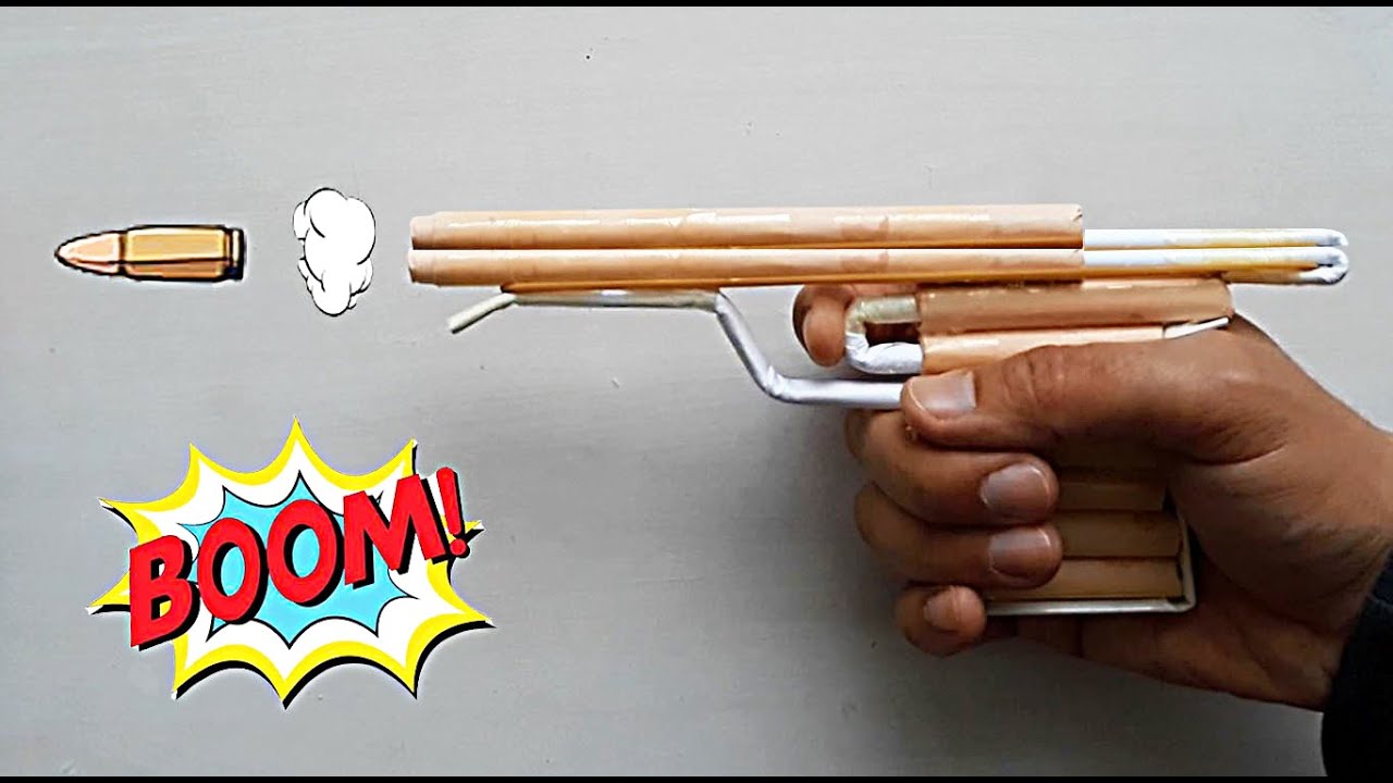 KAĞITTAN MERMİ ATAN TABANCA YAPIMI - ( Çok Kolay ) - YouTube