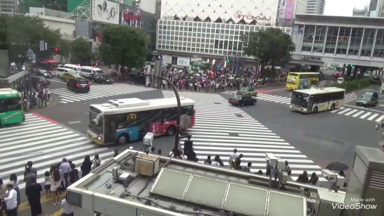 【JAPAN】Shibuya Crossing Original animation [there is no editing] - YouTube